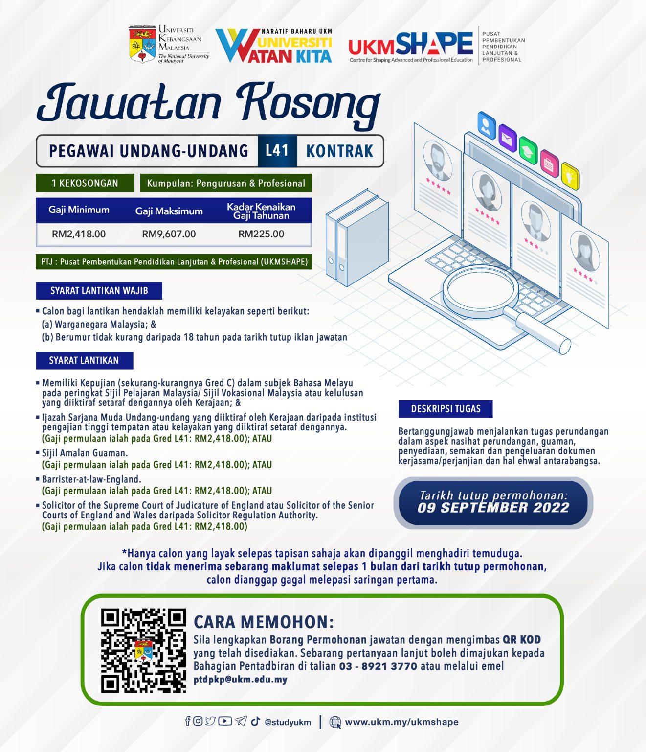 Iklan Jawatan Universiti Kebangsaan Malaysia UKMSHAPE » Jobs Hub