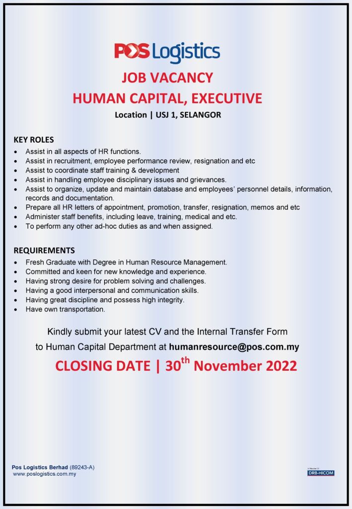 Iklan Jawatan Pos Logistics » Jobs Hub