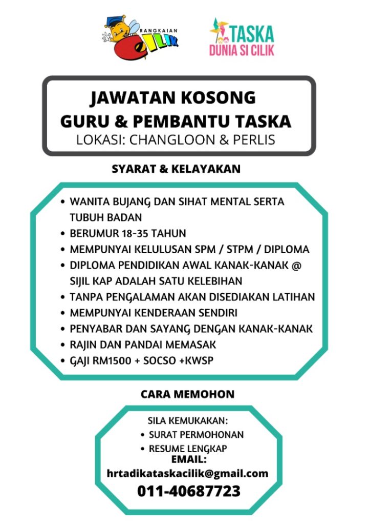 Iklan Jawatan Taska Dunia Si Cilik » Jobs Hub