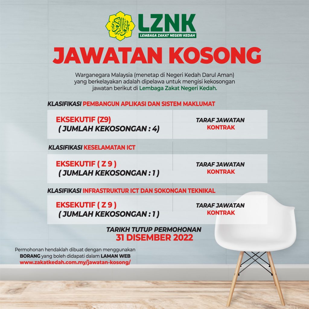Iklan Jawatan Lembaga Zakat Negeri Kedah (LZNK) » Jobs Hub