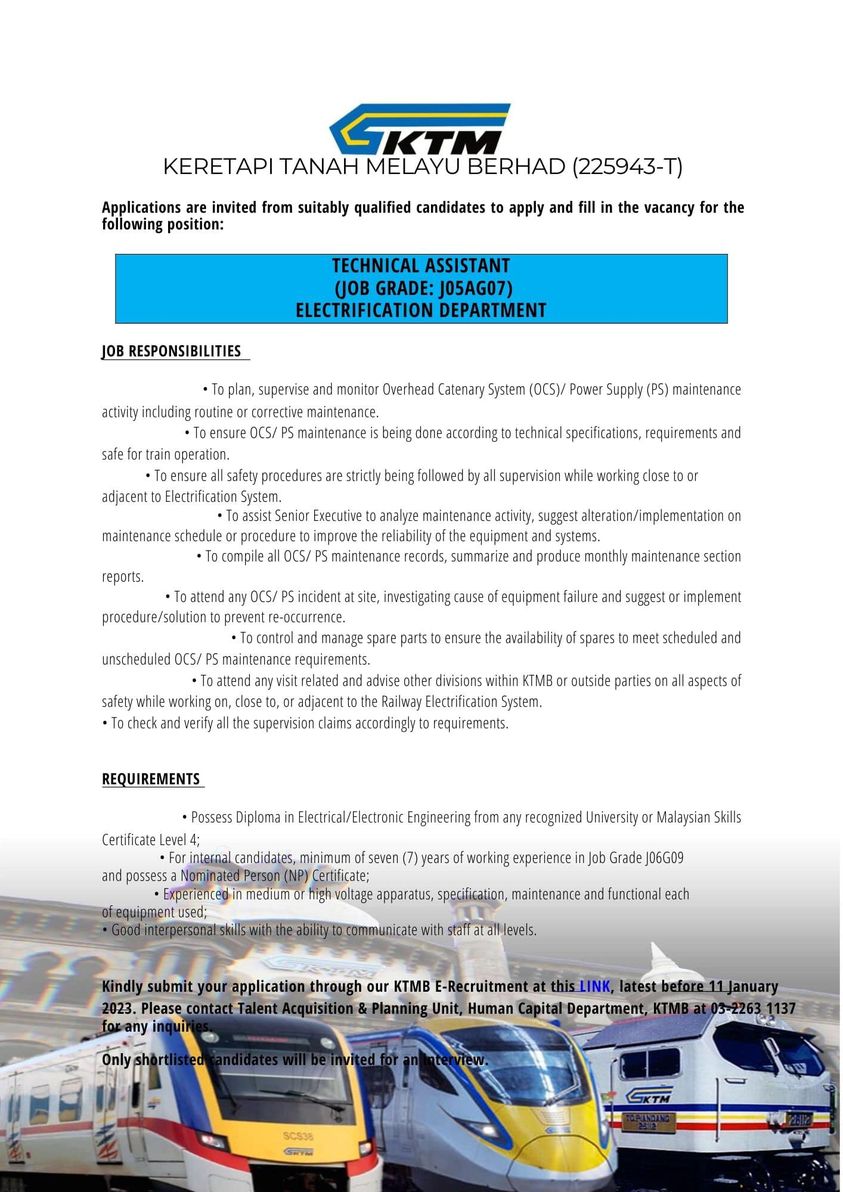 Iklan Jawatan Tanah Melayu Berhad (KTMB) » Jobs Hub