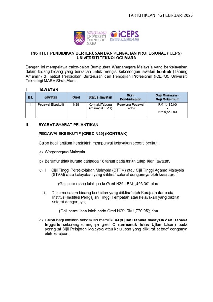 iCEPS UiTM » Jobs Hub