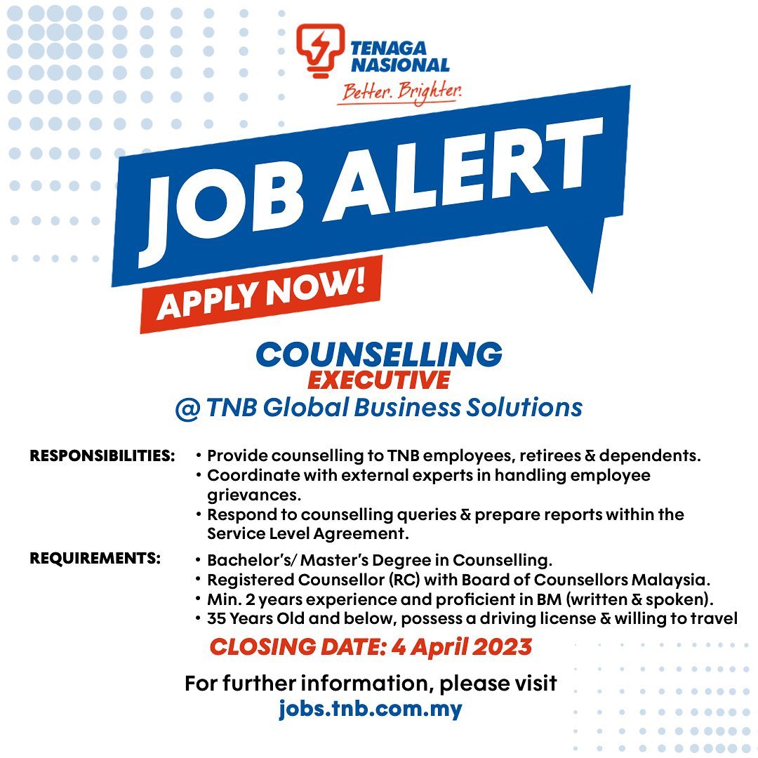 Iklan Jawatan Tenaga Nasional Berhad (TNB) » Jobs Hub