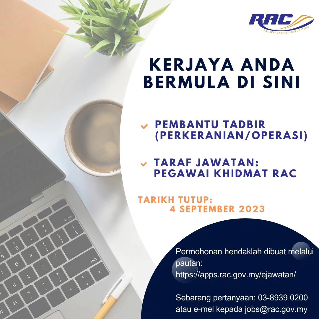 Iklan Jawatan Perbadanan Aset Keretapi (RAC) » Jobs Hub