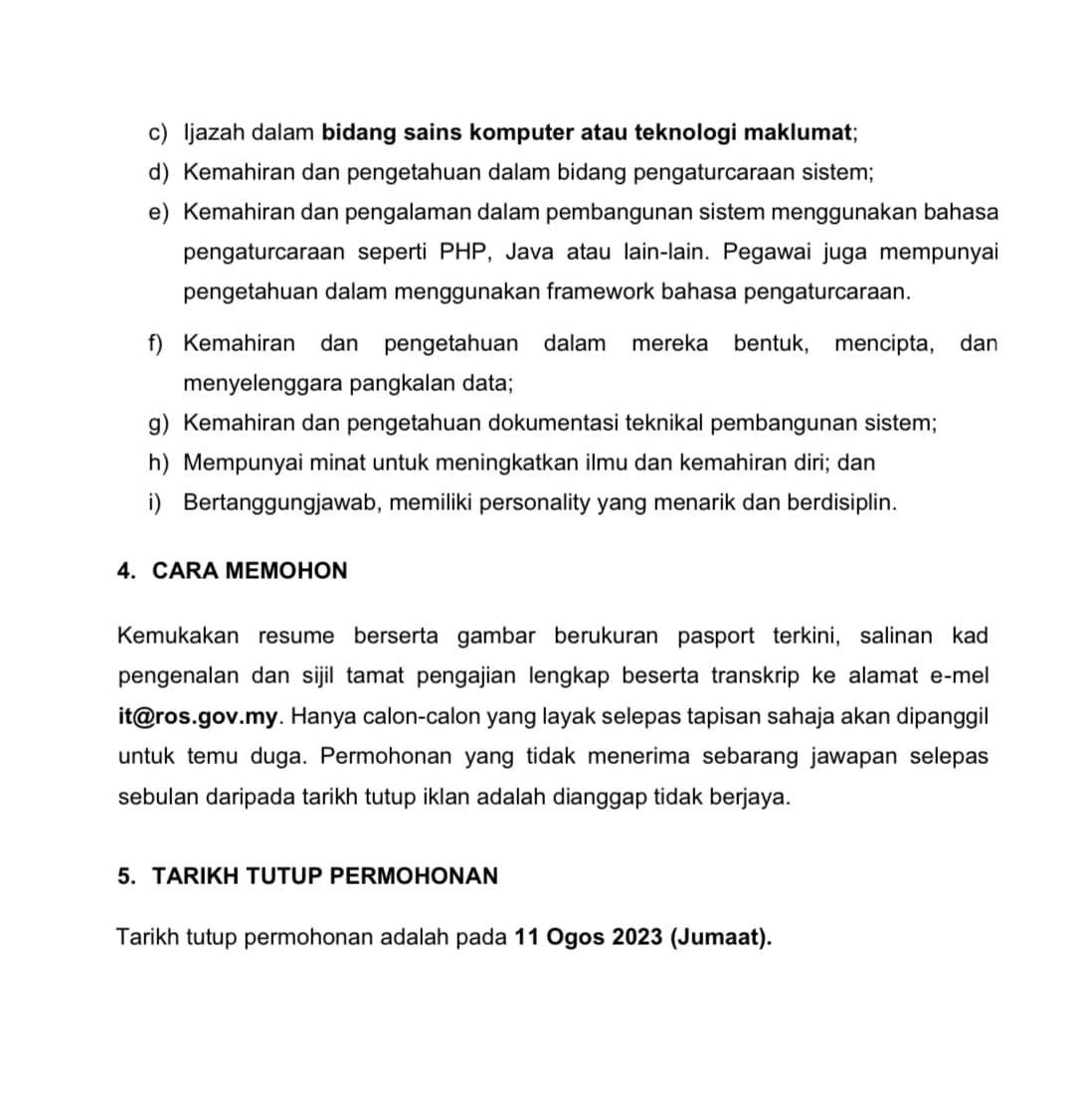 Iklan Jawatan Jabatan Pendaftaran Pertubuhan (JPPM) » Jobs Hub