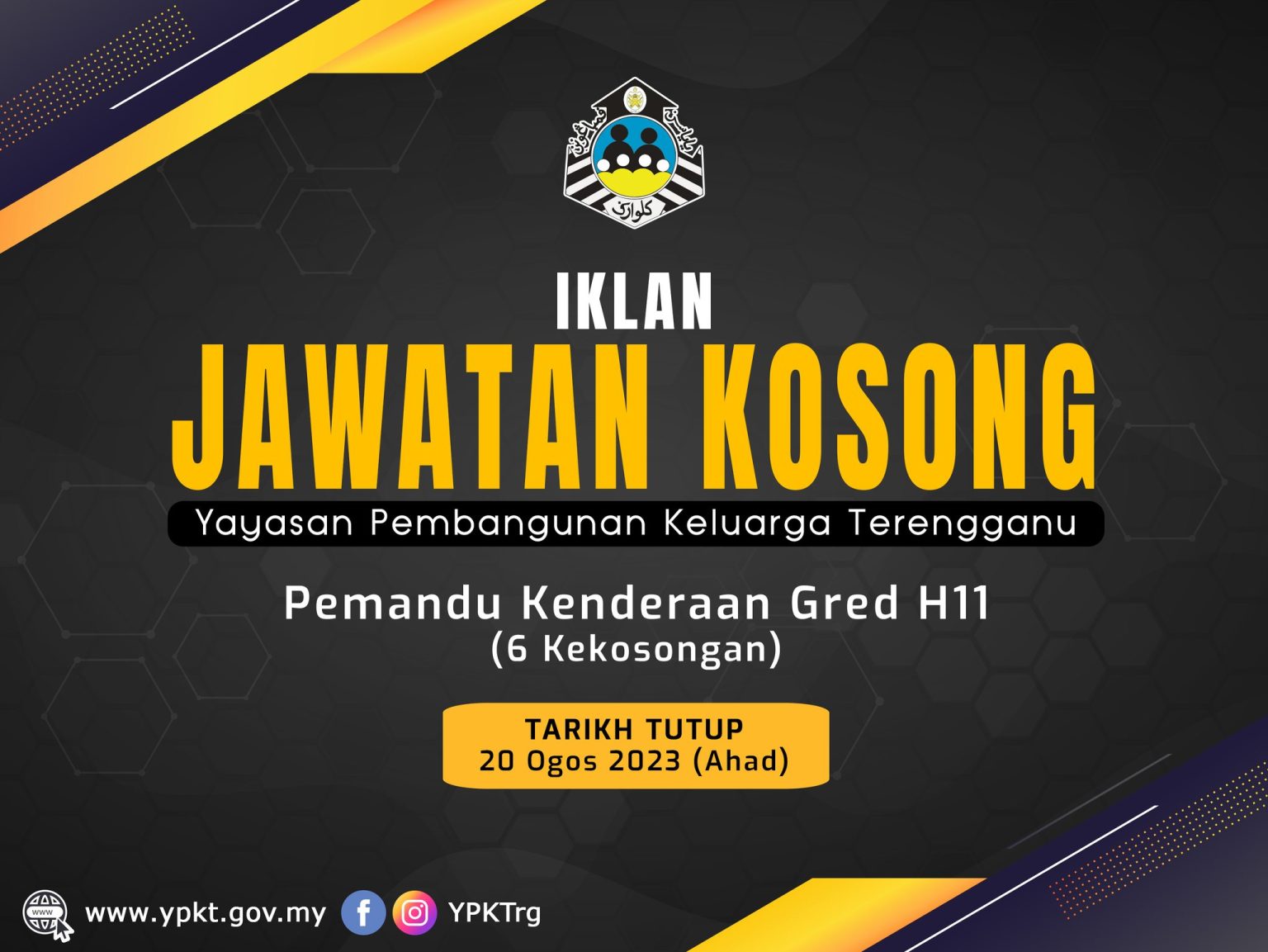 Iklan Jawatan Yayasan Pembangunan Keluarga Terengganu (YPKT) » Jobs Hub