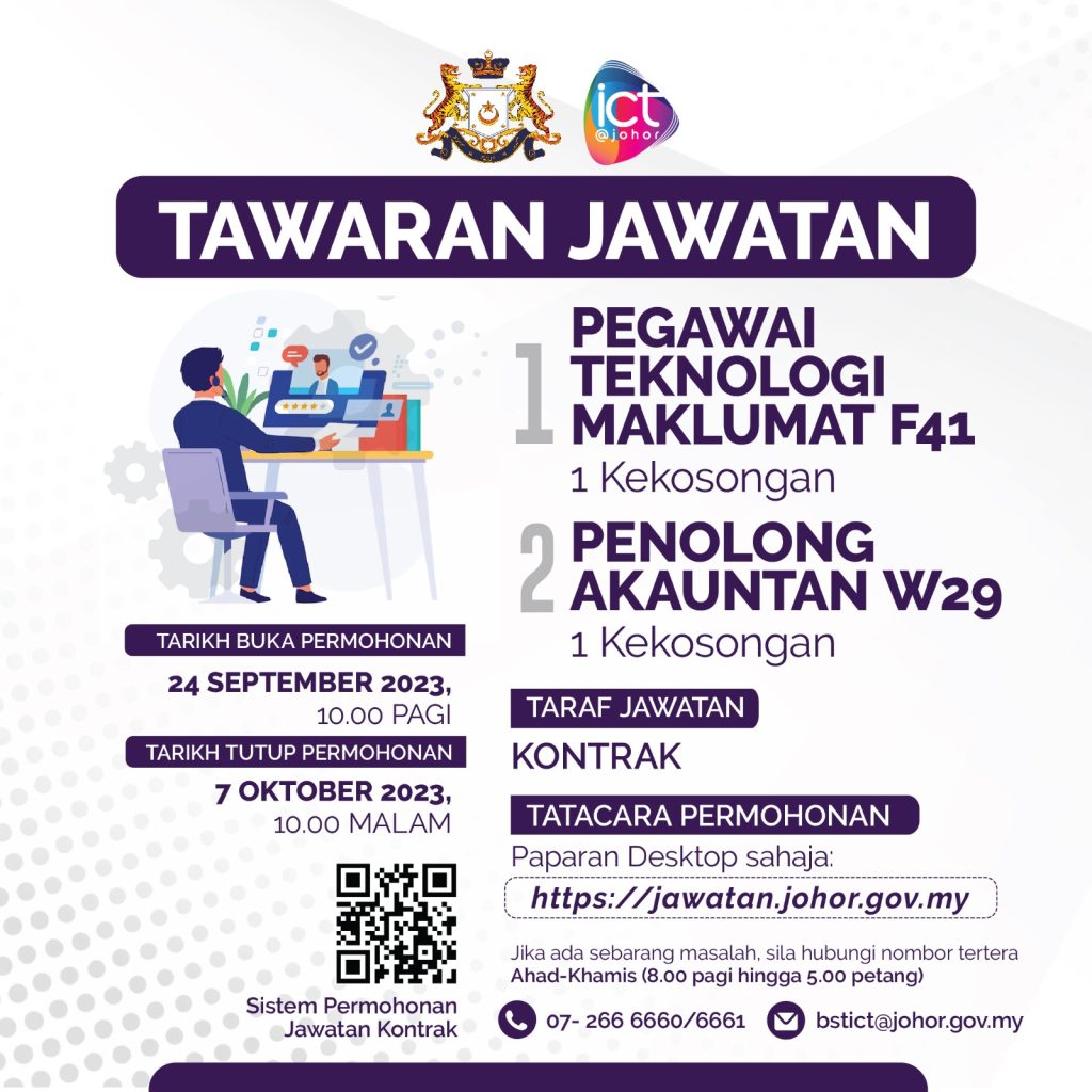 Iklan Jawatan ICT Johor, Pejabat Setiausaha Kerajaan Johor (SUK Johor ...