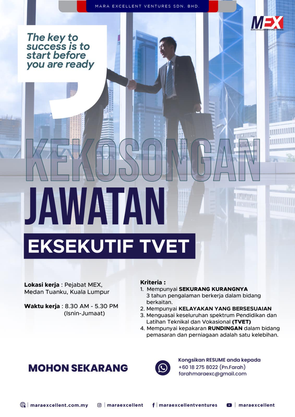 Iklan Jawatan MARA Excellent Ventures » Jobs Hub