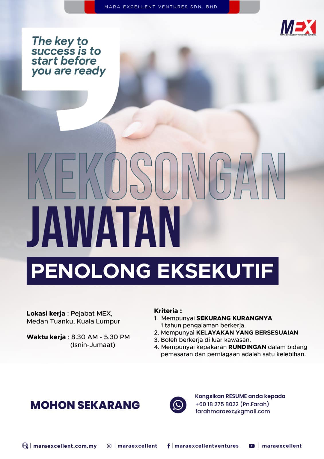 Iklan Jawatan MARA Excellent Ventures » Jobs Hub