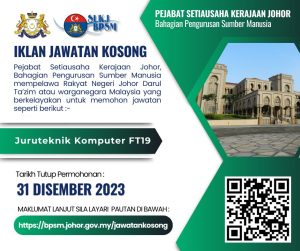 Iklan Jawatan Pejabat Setiausaha Kerajaan Negeri Johor » Jobs Hub