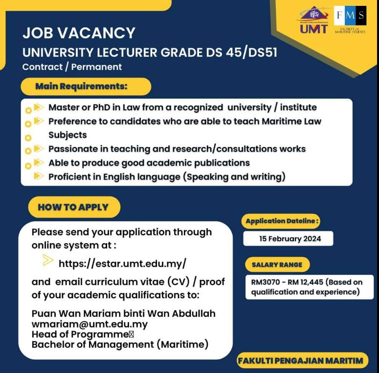Iklan Jawatan Universiti Malaysia Terengganu (UMT) » Jobs Hub