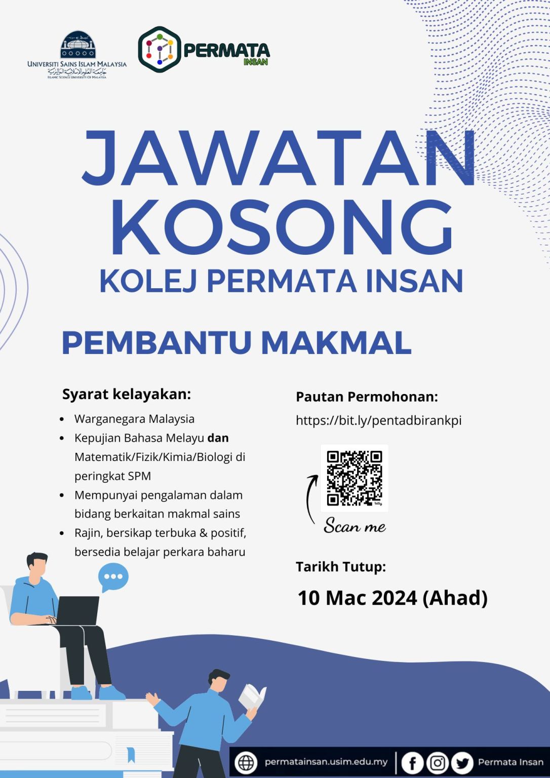 Iklan Jawatan Kolej PERMATA Insan (KPI), Universiti Sains Islam ...