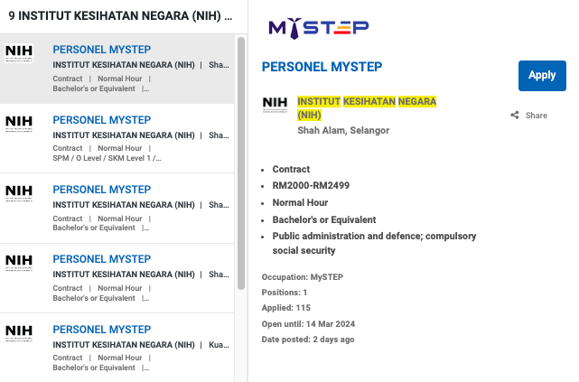 Iklan Jawatan Institut Kesihatan Negara (IKN) » Jobs Hub