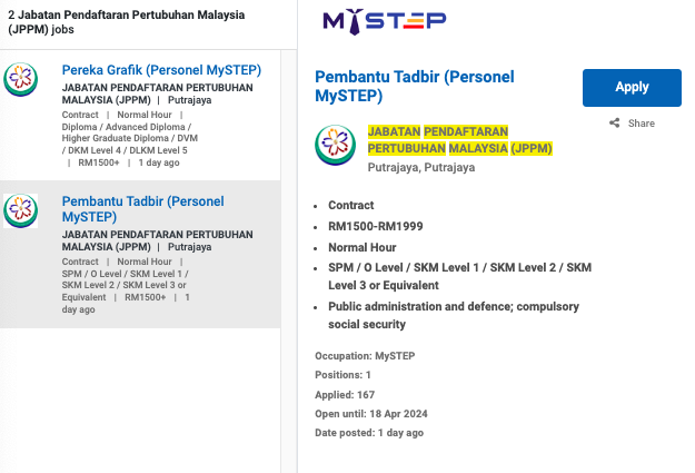 Iklan Jawatan Jabatan Pendaftaran Pertubuhan Malaysia (JPPM) » Jobs Hub