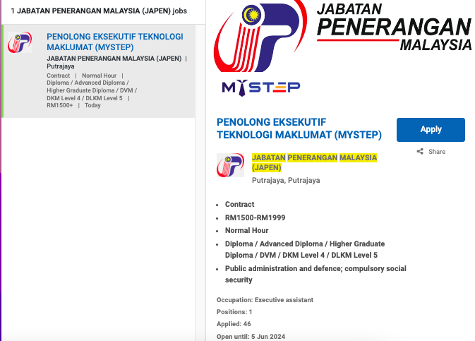 Iklan Jawatan Jabatan Penerangan Malaysia » Jobs Hub