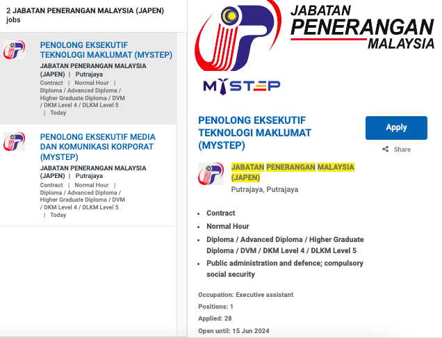 Iklan Jawatan Jabatan Penerangan Malaysia (JAPEN) » Jobs Hub